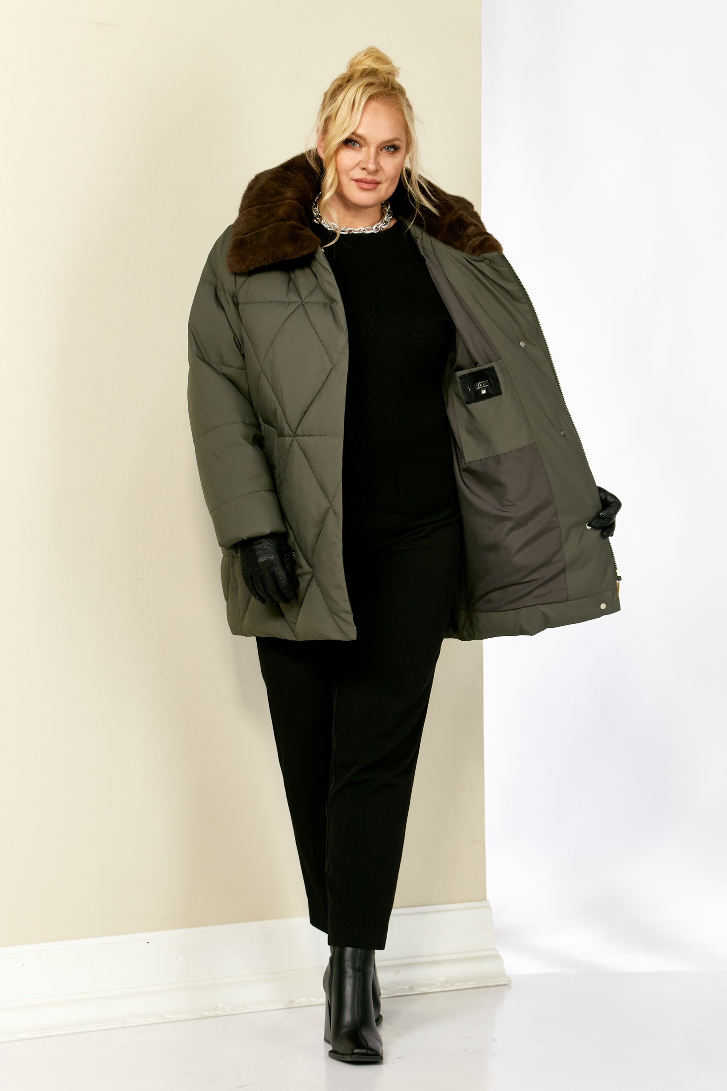 Куртка 2207 лесной Shetti купить - 5% скидка | в наличии